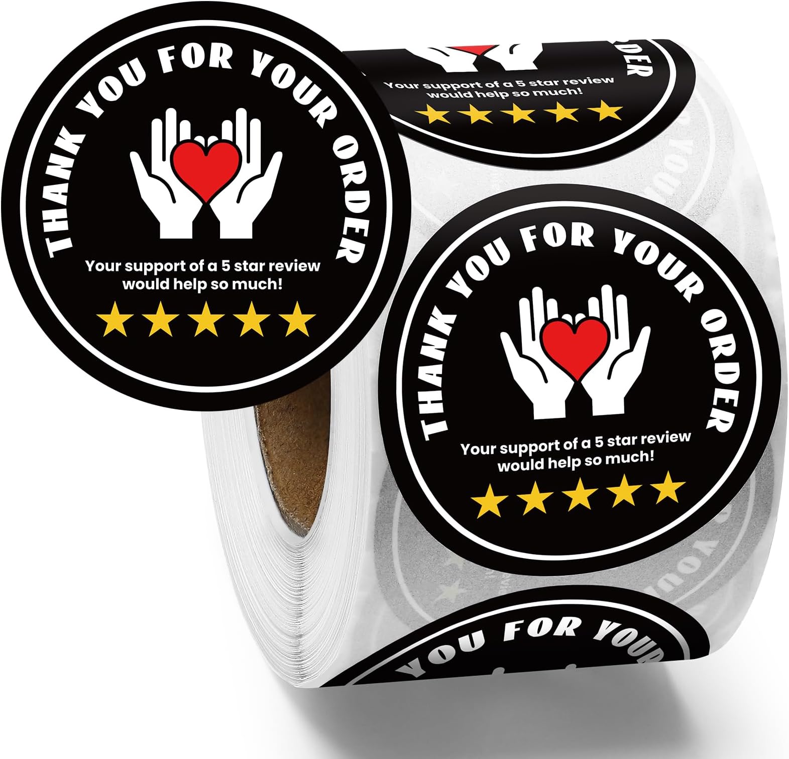 Amazon.com: 2 inch 300PCS Black 5 Star Delivery Labels Stickers ...