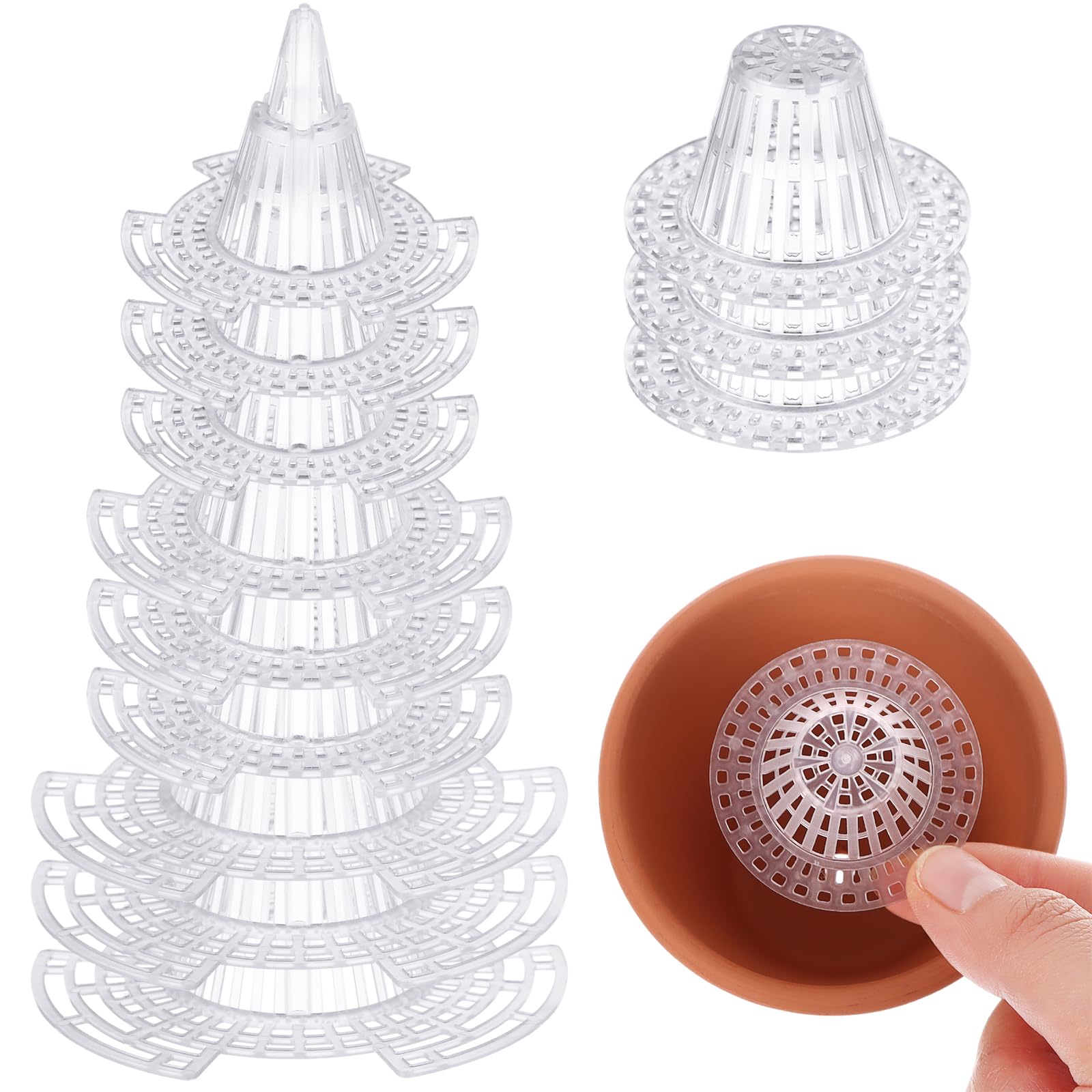 Amazon.com: 40 Pieces Upgraded Cone Flower Pot Hole Mesh Pad DIY ...