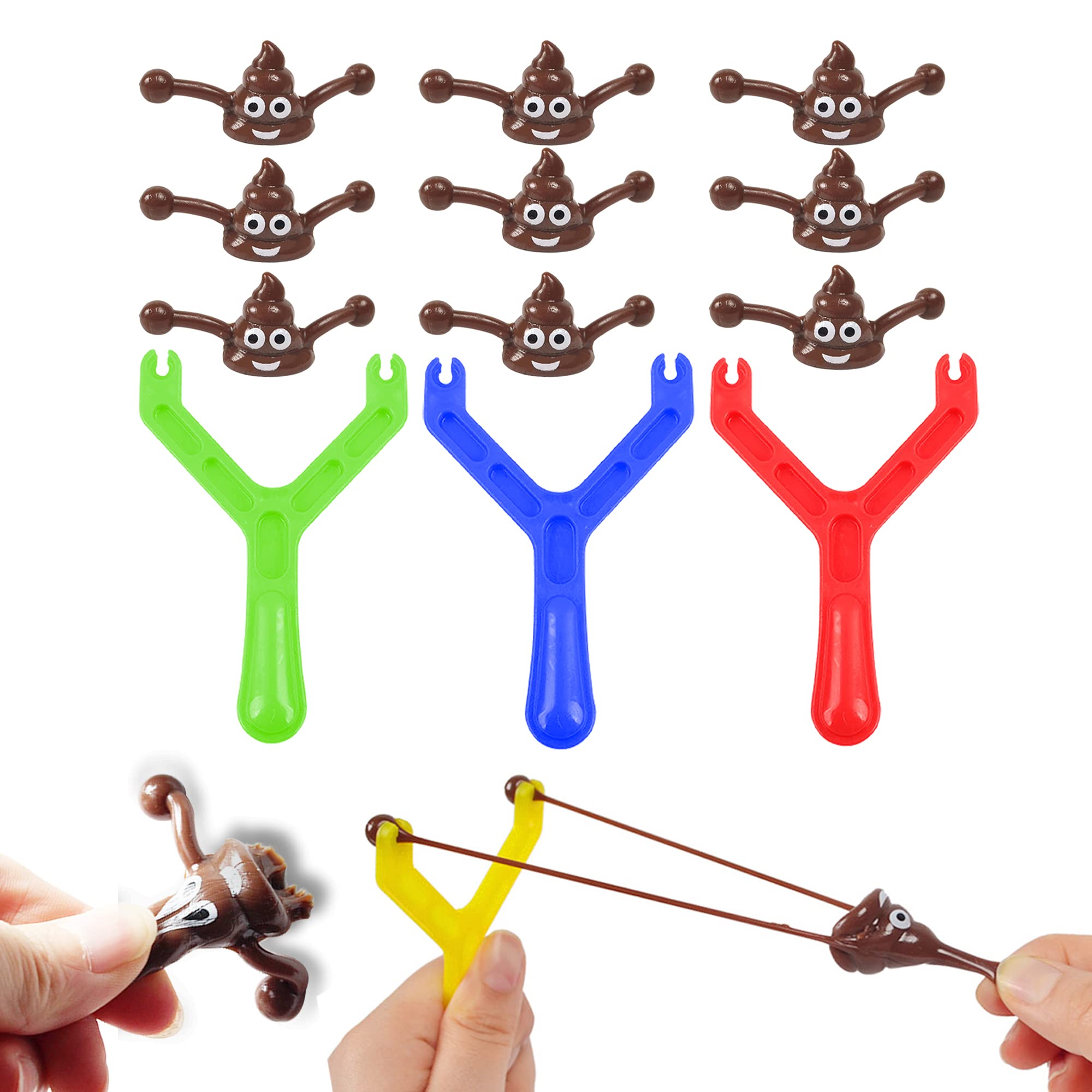 Amazon.com: YOOLEETC Smiley Poop Toilet Slingshot Toy Funny Gag Gifts ...