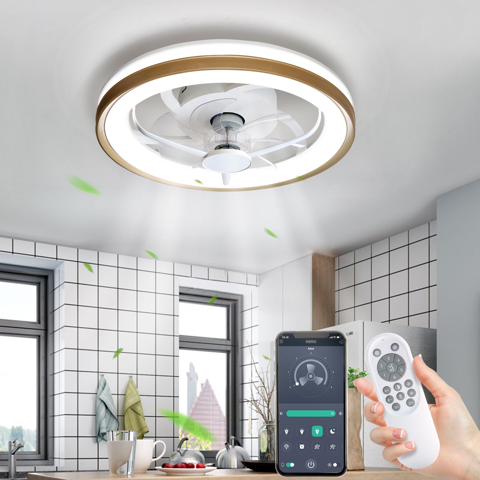 Amazon.com: Driskol 60 in. White Color Changing LED Matte Black Smart ...