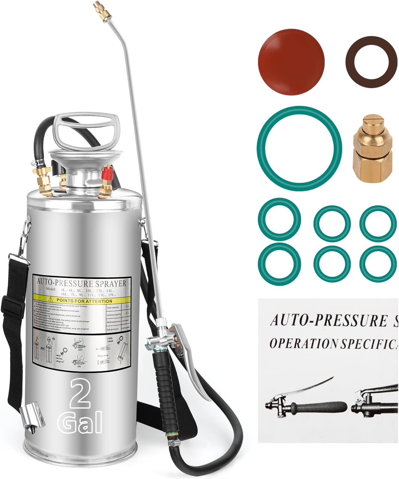 Amazon.com : GESTONE Garden Hand Pump Sprayer 1/2 Gallon Pump,68 Oz ...