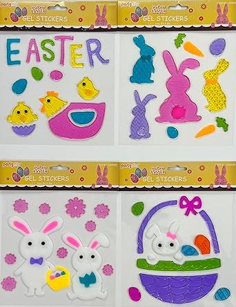 Amazon.com: Easter Gel Cling Stickers for Windows and Mirrors - 4 ...