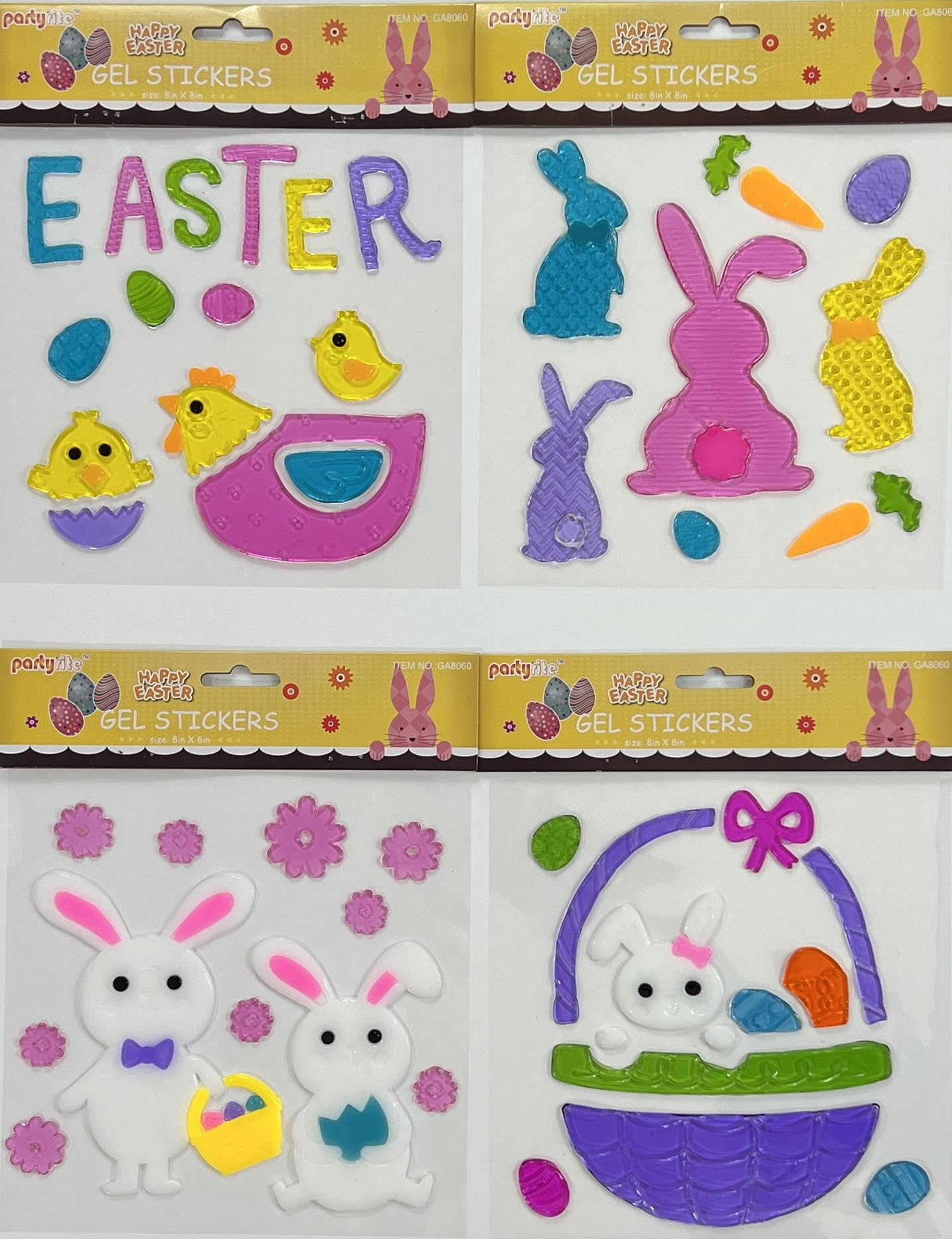 Amazon.com: Easter Gel Cling Stickers for Windows and Mirrors - 4 ...