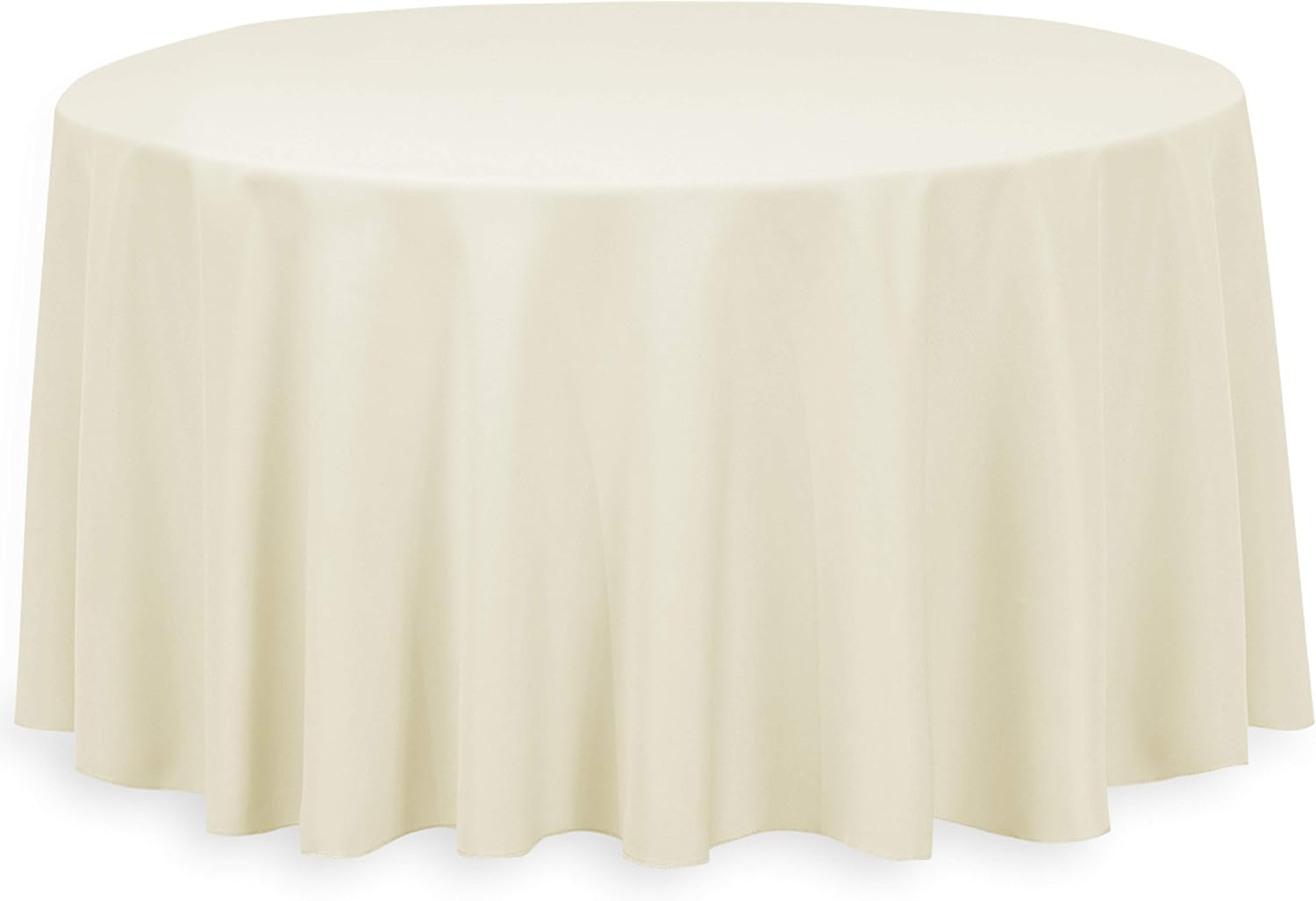 Amazon.com: LinenTablecloth 132-Inch Round Polyester Tablecloth Ivory ...