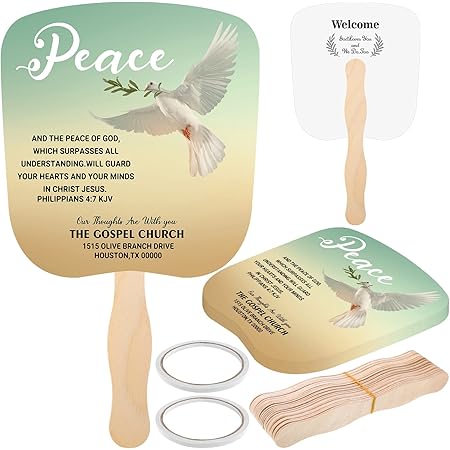 Amazon.com: Tatuo 100 Set Christian Church Fans Hand Held Fans ...