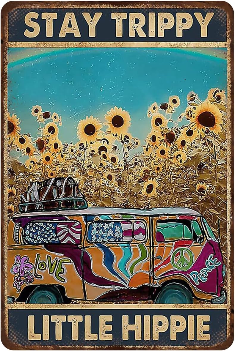 Amazon.com: Vintage Metal Tin Sign Stay Trippy Little Hippie Poster ...