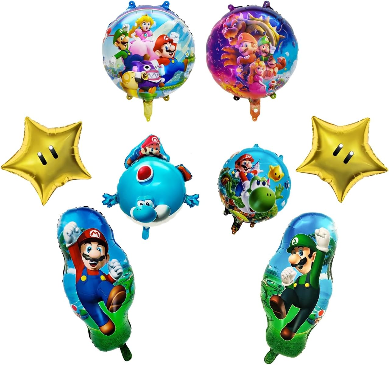 Amazon.com: 8Pcs Balloons for Mario Birthday Party Supplies, Foil ...
