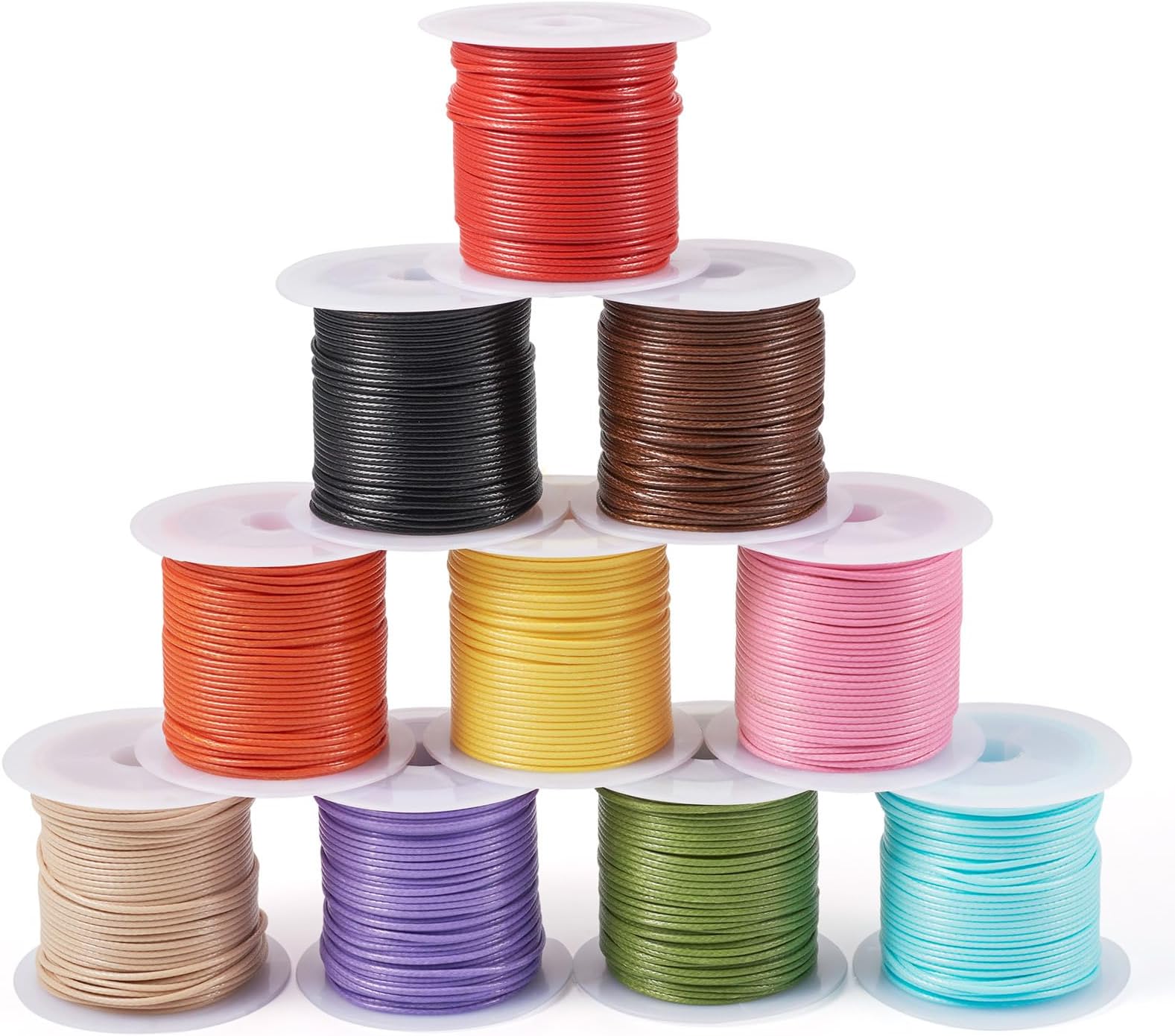 PandaHall 10 Rolls 1mm Waxed Polyester Cord Waxed Thread Beading String ...