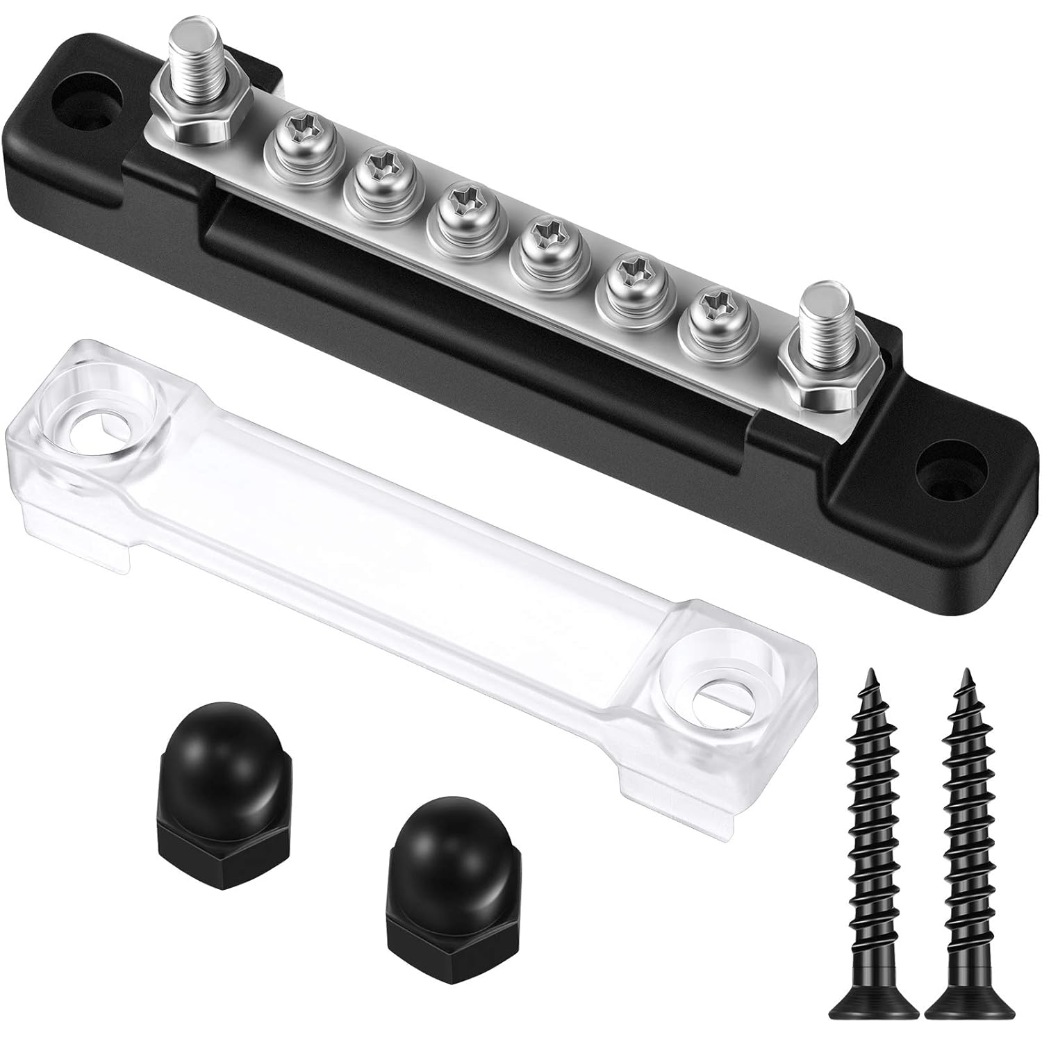 Amazon.com: Weewooday 10-Gang BusBar with Cover 6 Terminal Bus Bar 150 ...