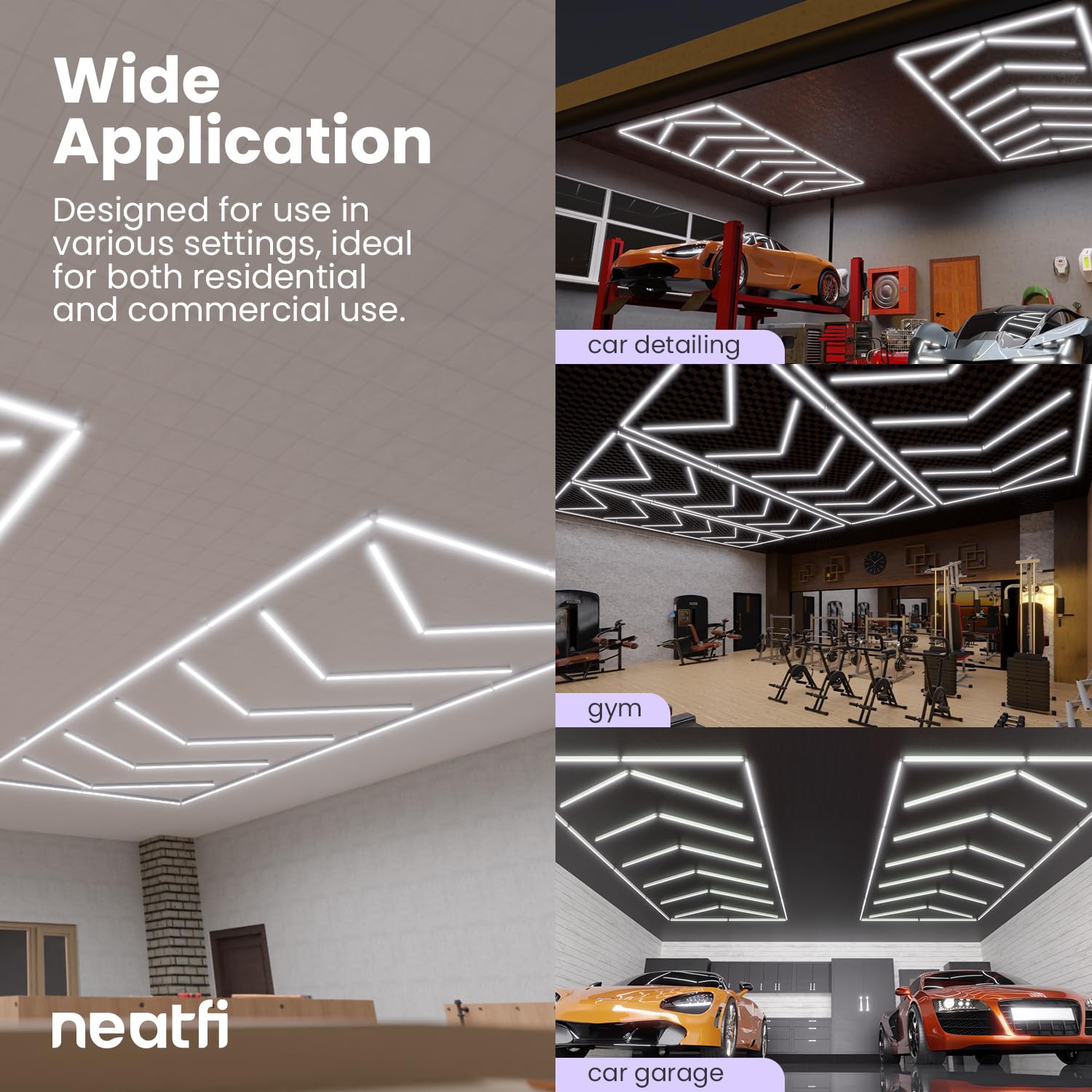 Residential Garage Lighting Options Neatfi LED Hexagon Garage Lights,