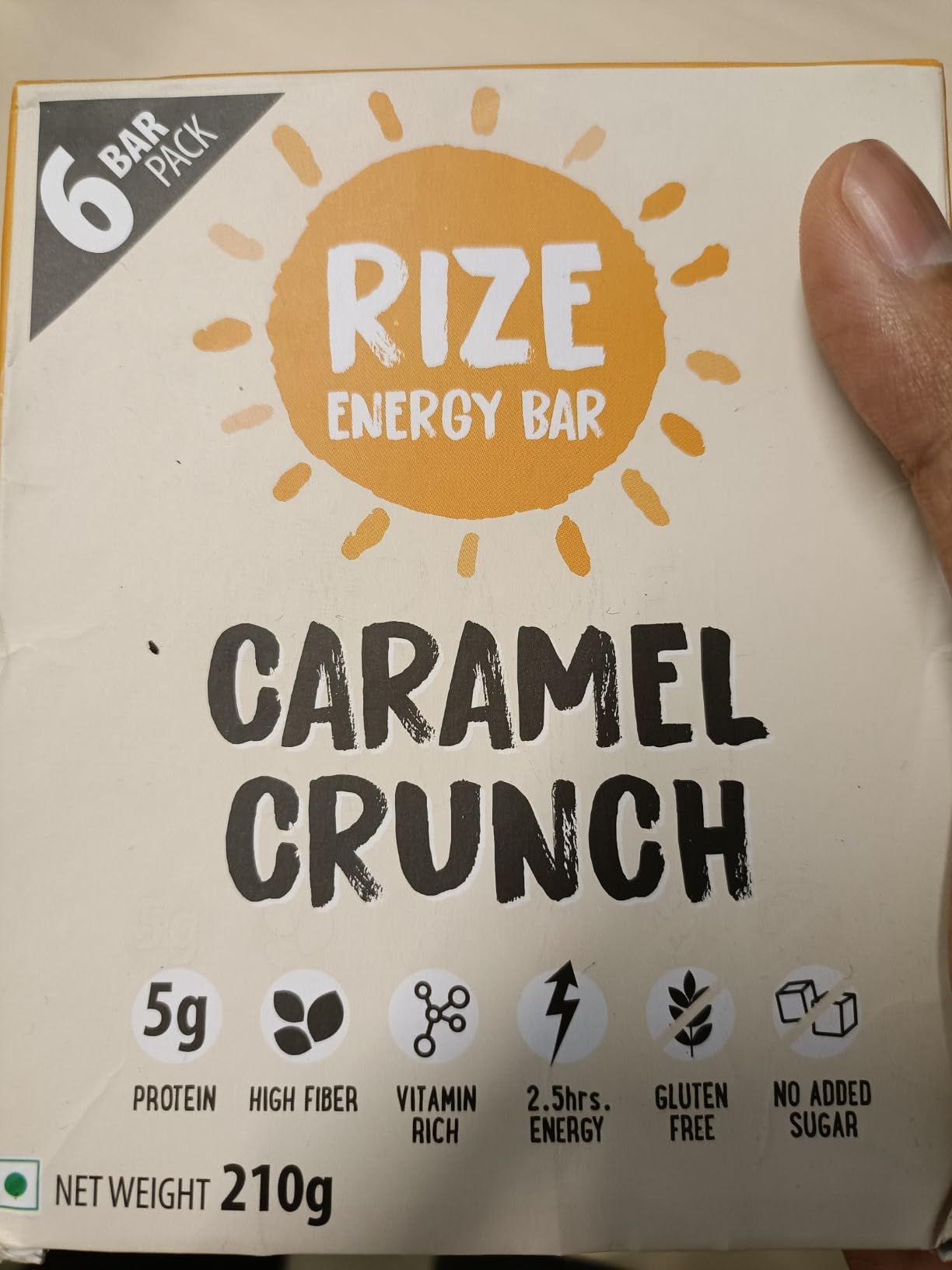 RIZE Energy Bar | Caffeinated Energy Bar with 6gm High Protein | Sugar ...