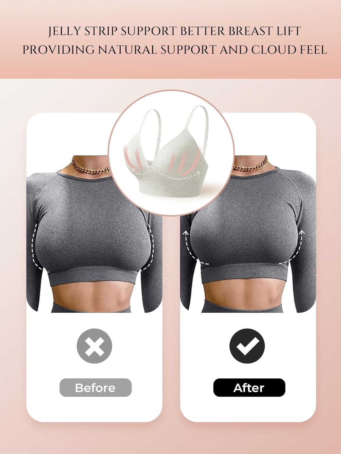 Air Curvey Deep V Bras for Women Wireless Soft Bra No Underwire Bras ...