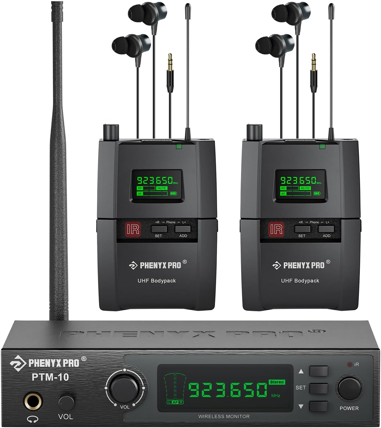 Amazon.com: Phenyx Pro Wireless in Ear Monitor System, True Stereo UHF ...