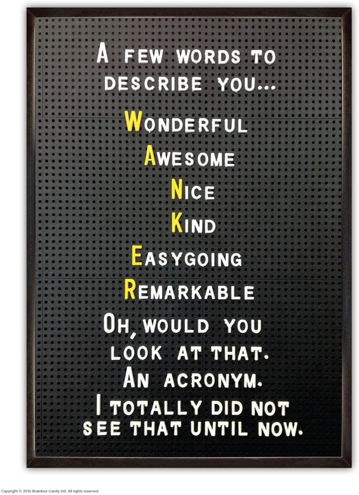 Amazon.com : Funny Rude Humorous 'Wanker Acronym' Feint Lined A6 ...