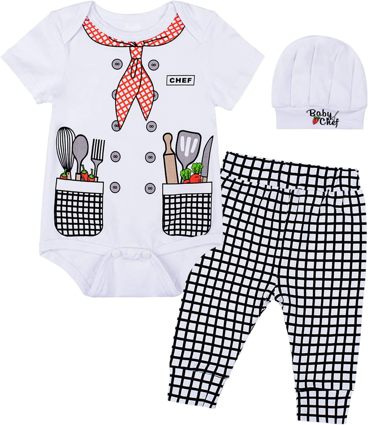 Amazon.com: Paddy Field Baby Girls Boys Chef Costume Bodysuit (Chef, 6 ...