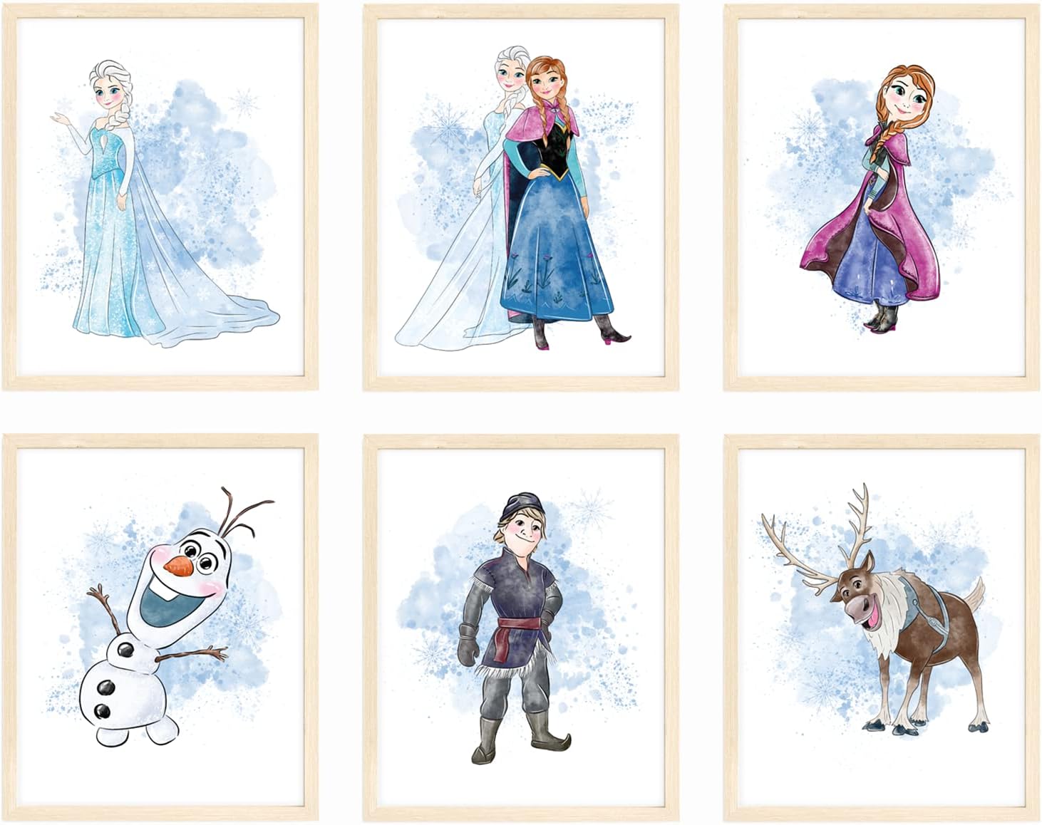 Amazon.com: Frozen 2 Watercolor Prints - Set of Four (8x10) Wall Art ...