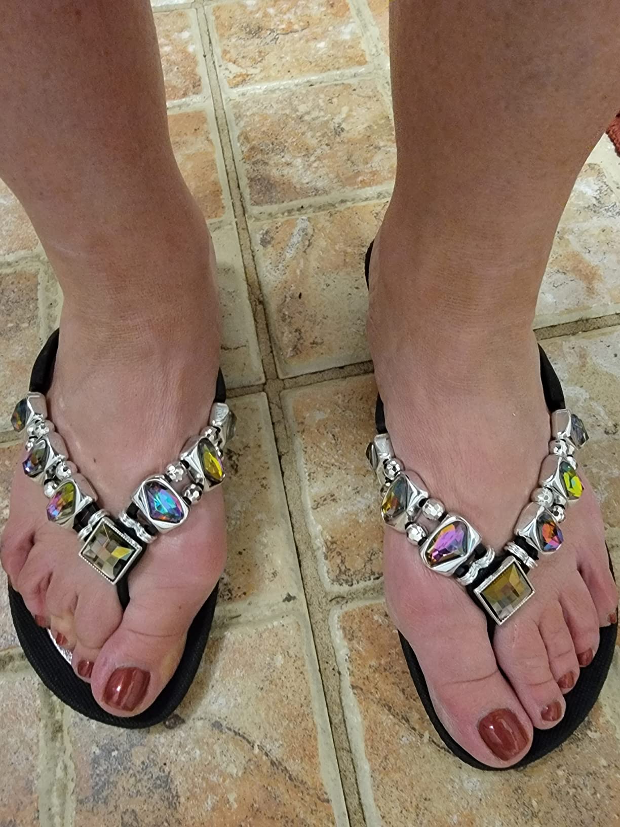 Amazon.com | GRANDCO Women's 27233E AB Deluxe Jeweled Waterproof Sole ...