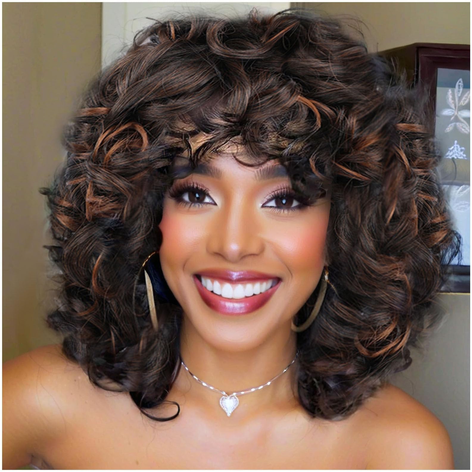 Amazon.com : BeiSDWig Synthetic Short bob Wigs for Black Women Afro ...