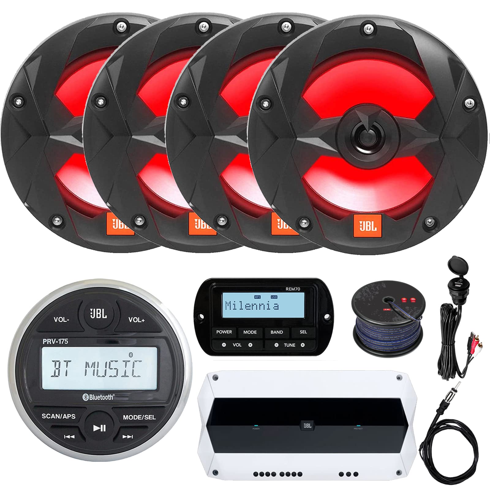 Amazon.com: Gauge Style Bluetooth USB Marine Receiver Bundle Combo with ...