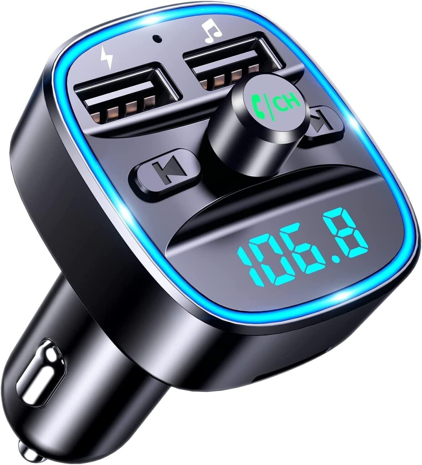 Bluetooth Wireless Dual USB Ports FM Transmitter Adaptor for Cars, MP3 ...