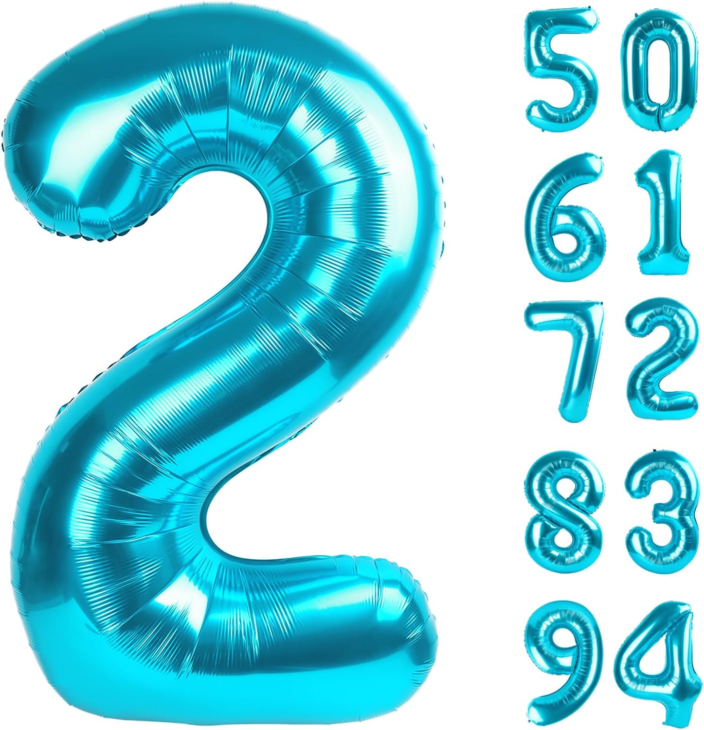 Amazon.com: 2 Balloon, Blue Number Balloons 40 Inch, 2nd Balloon Number ...