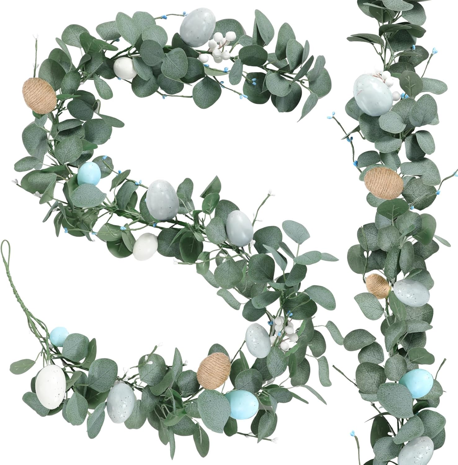 Amazon.com: Zeyune 1 Pcs 6ft Long Easter Artificial Garland with Eggs ...