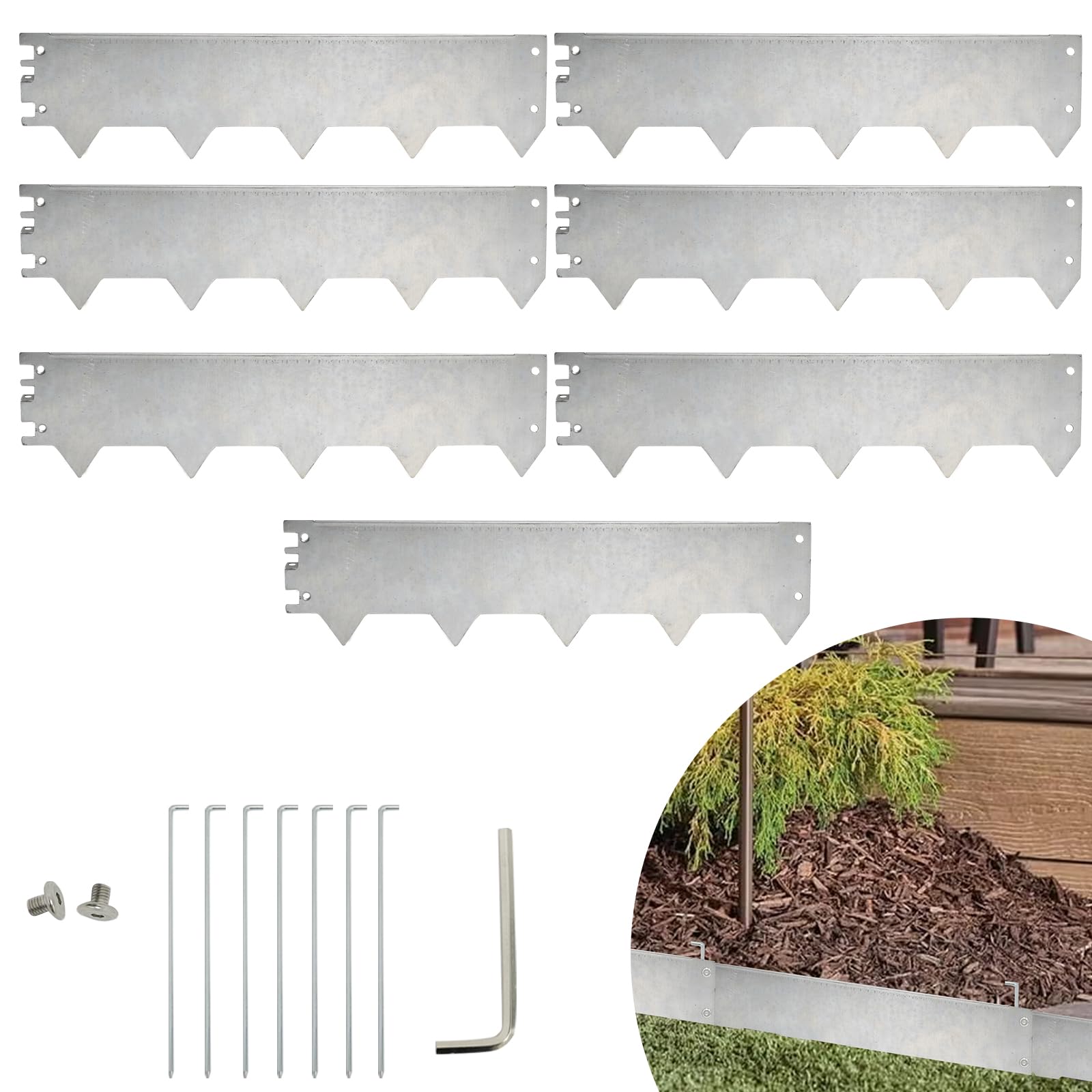 Snapklik.com : Metal Landscape Edging 7 Panels, 4.3 X 9.8ft No Dig ...