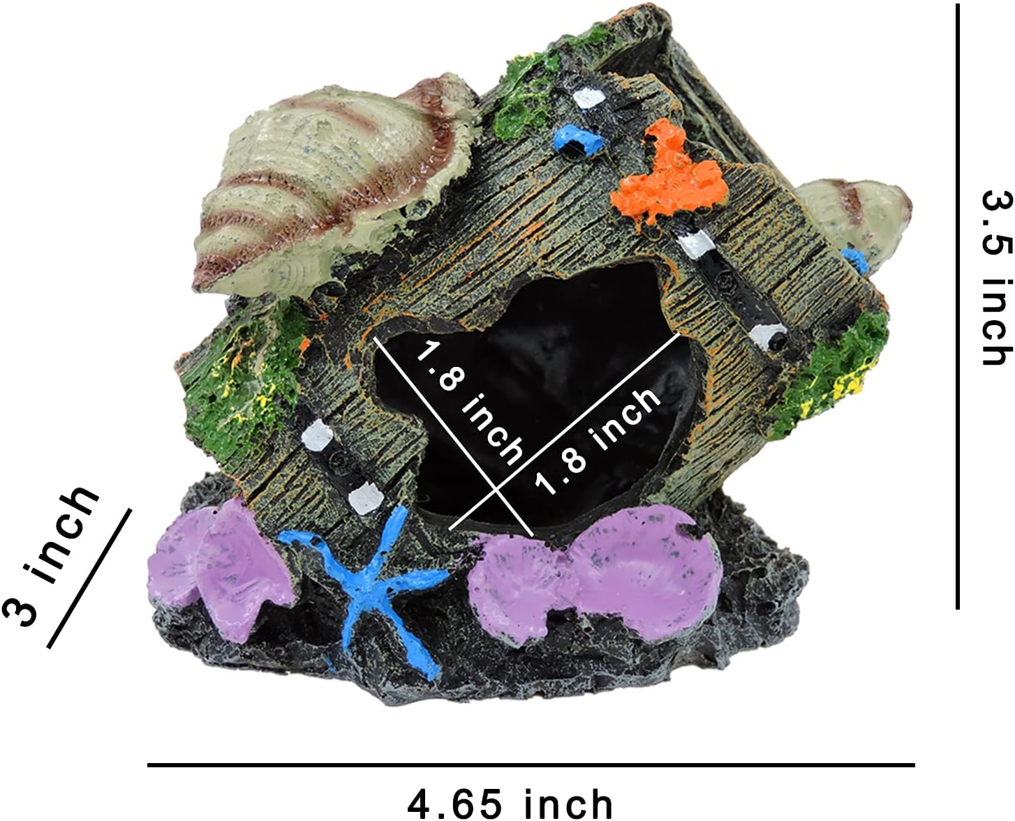 FuninCrea Fish Tank Cave Decor,Aquarium Broken Barrel Cave Decor, Fish ...