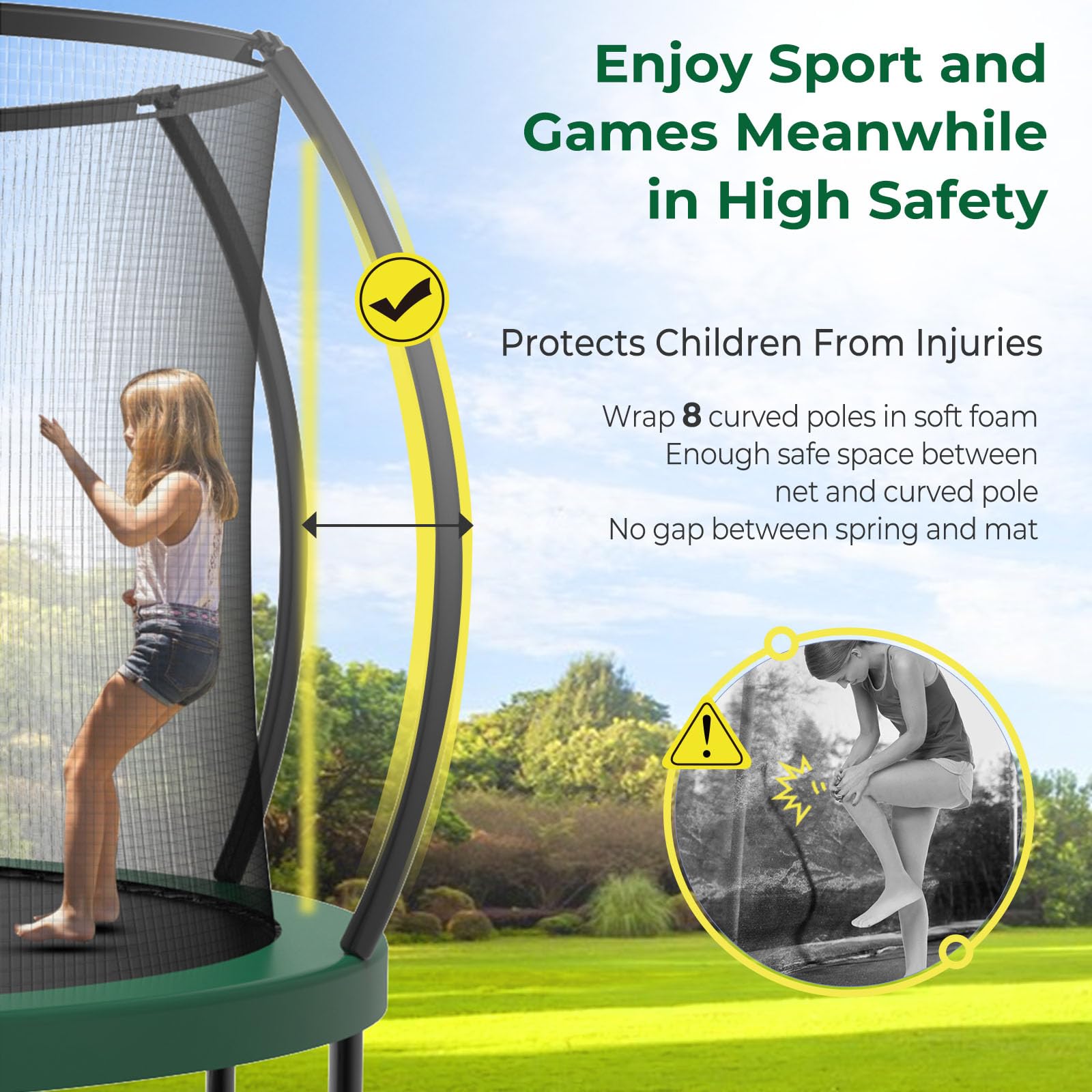 Tatub 16 14FT Trampoline for Kids and Adults, Outdoor Pumpkin ...