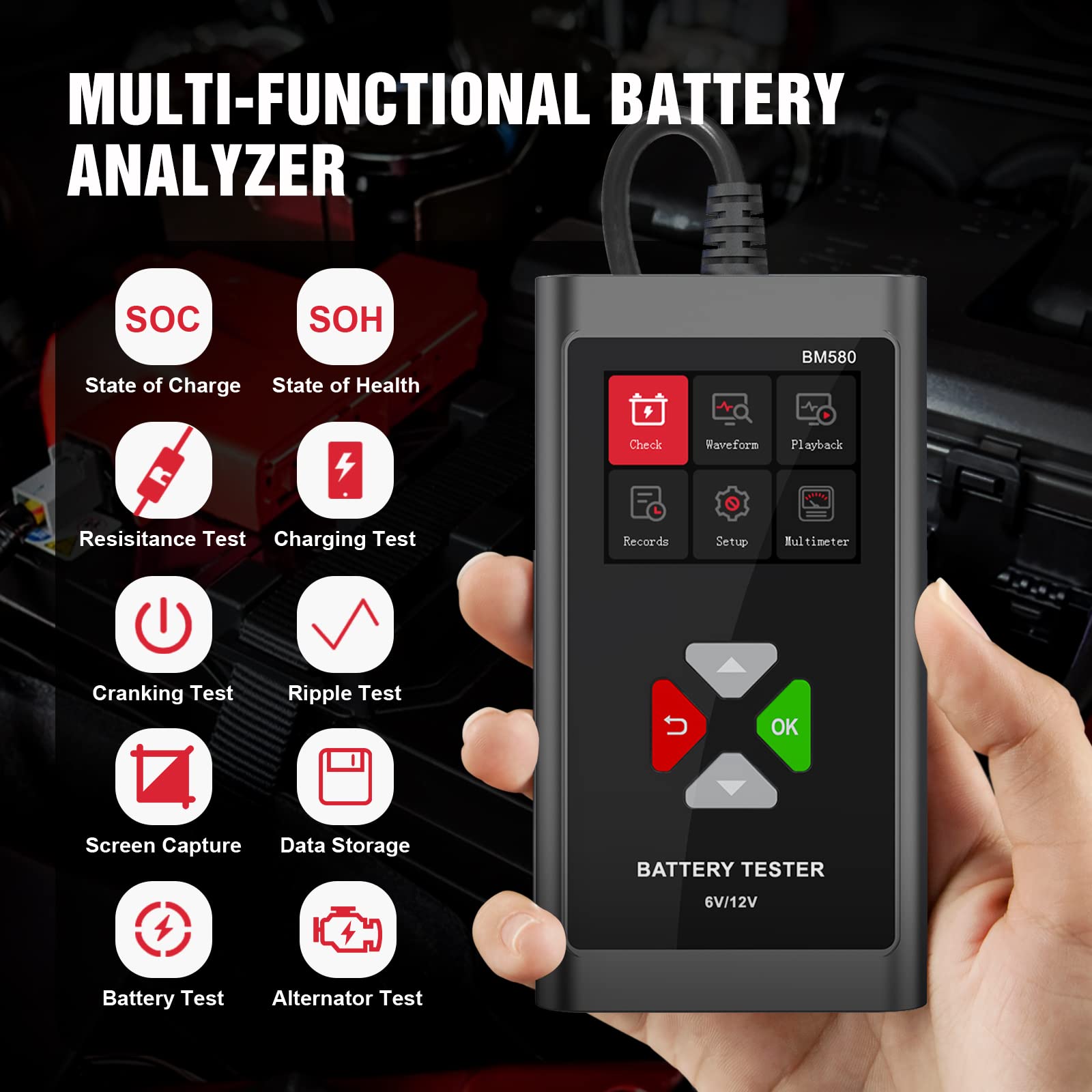 Snapklik.com : Car Battery Tester 6V 12V Battery Load Tester 100 ...