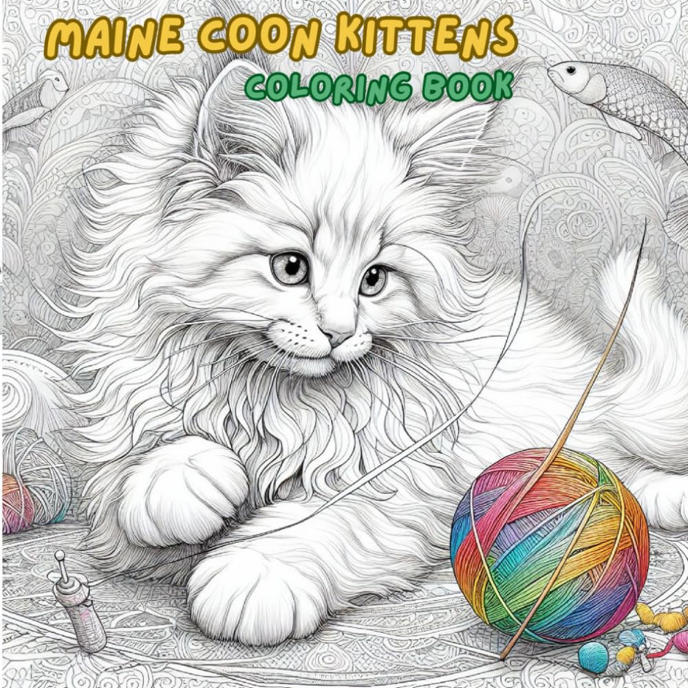 Amazon.com: Maine Coon Kitten Coloring Book: 9798323782147: The Cat ...