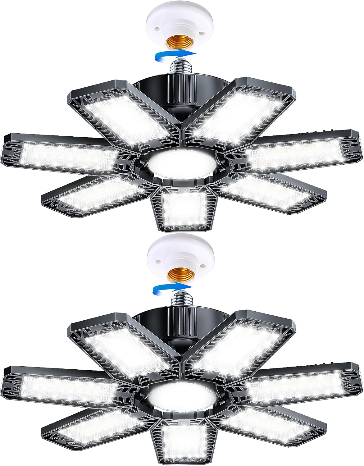 VRTOGTHE LED Garage Light - 2 Pack 200W 20000LM Garage Light with 7+1 ...
