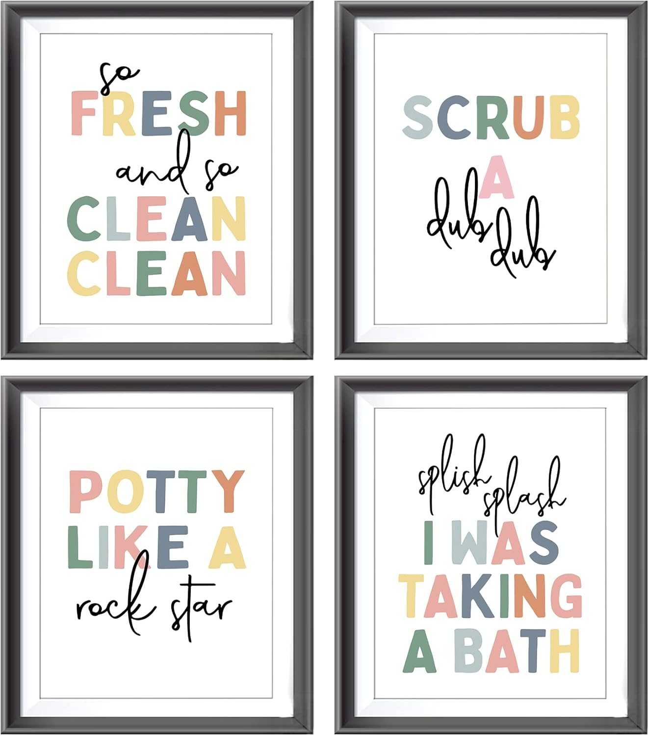 Amazon.com: So Fresh and Clean Colorful Bathroom Art Poster Prints for ...