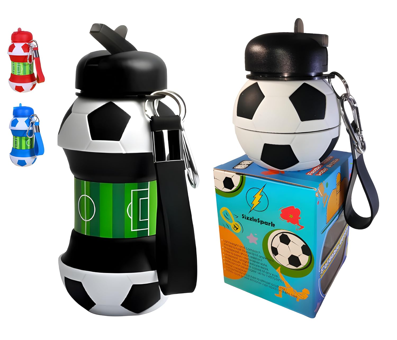 Water Bottle for Kids Boys Girls School Collapsible – 550ML Black ...