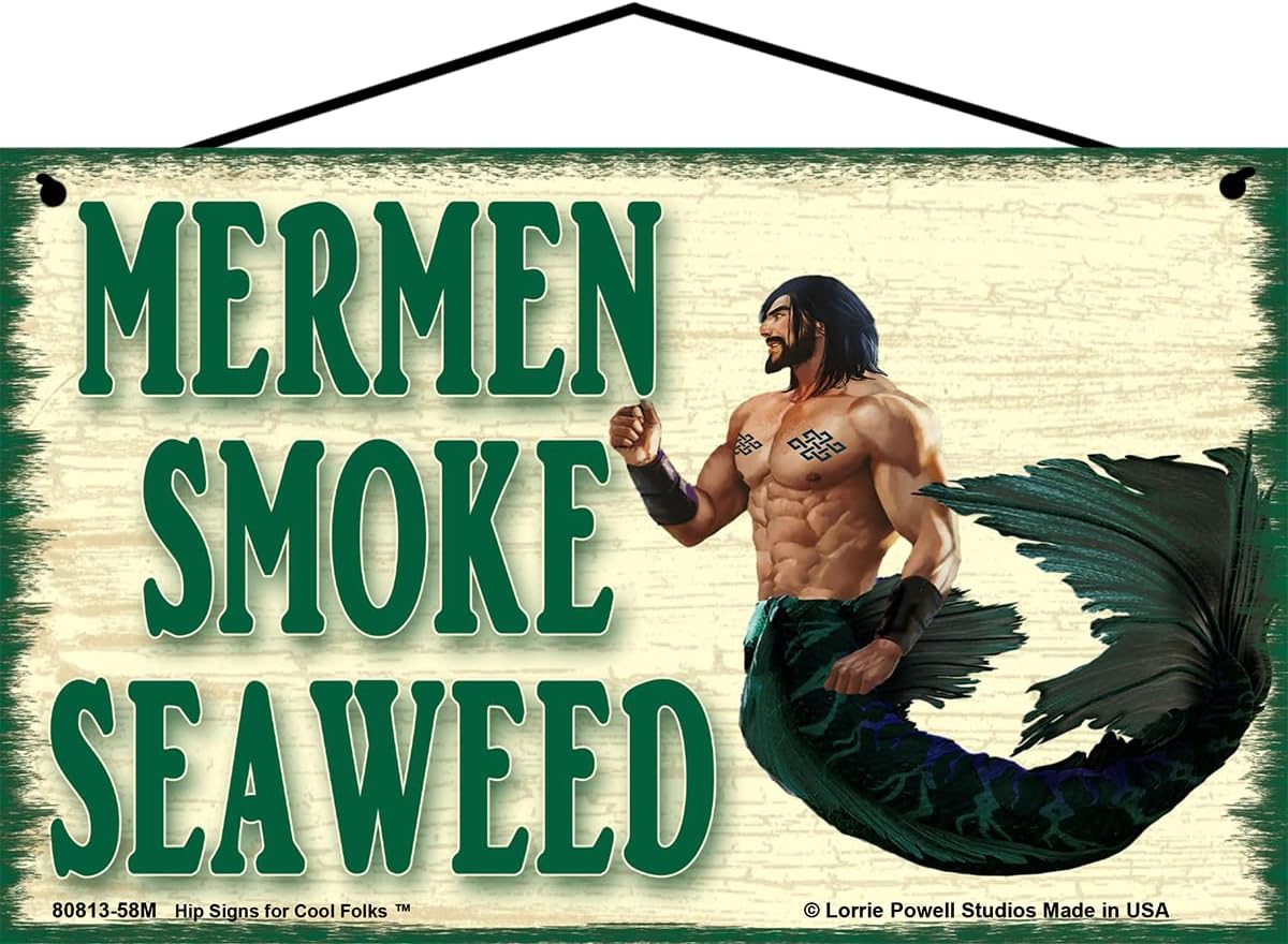 Amazon.com: 5x8 Vintage Style Sign Mermen Smoke Seaweed - Vintage Style ...
