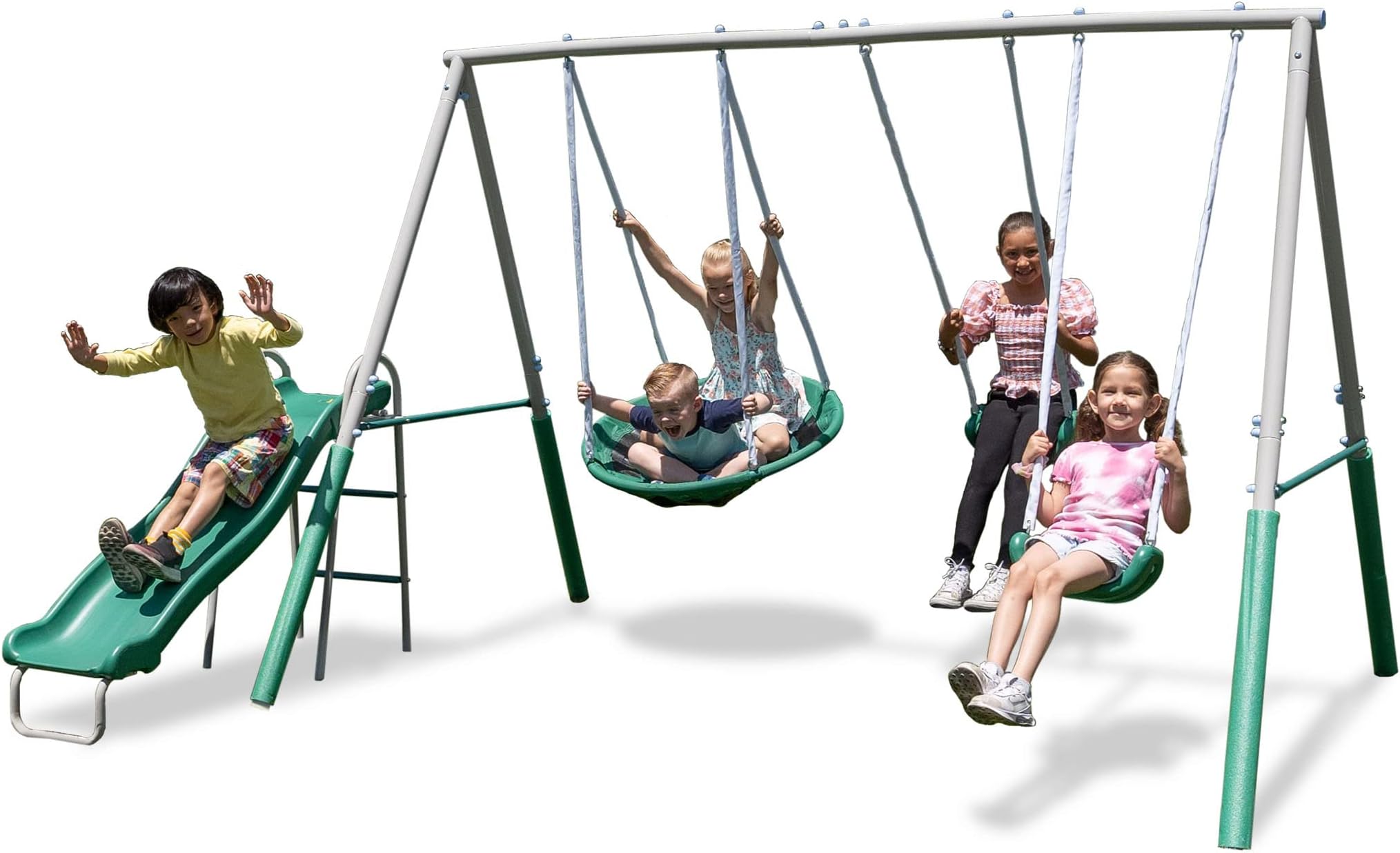 Amazon.com: TSC Northridge Metal Swing Set with 32” Saucer Swing and 5 ...
