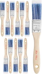 Bates 1-Inch Paint Brushes - 12 Pack, Treated Wood Handle, Stain & Wall ...