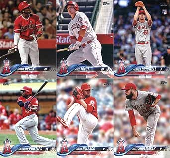 Amazon.com: 2018 Topps Los Angeles Angels Team Set of 11 Baseball Cards ...