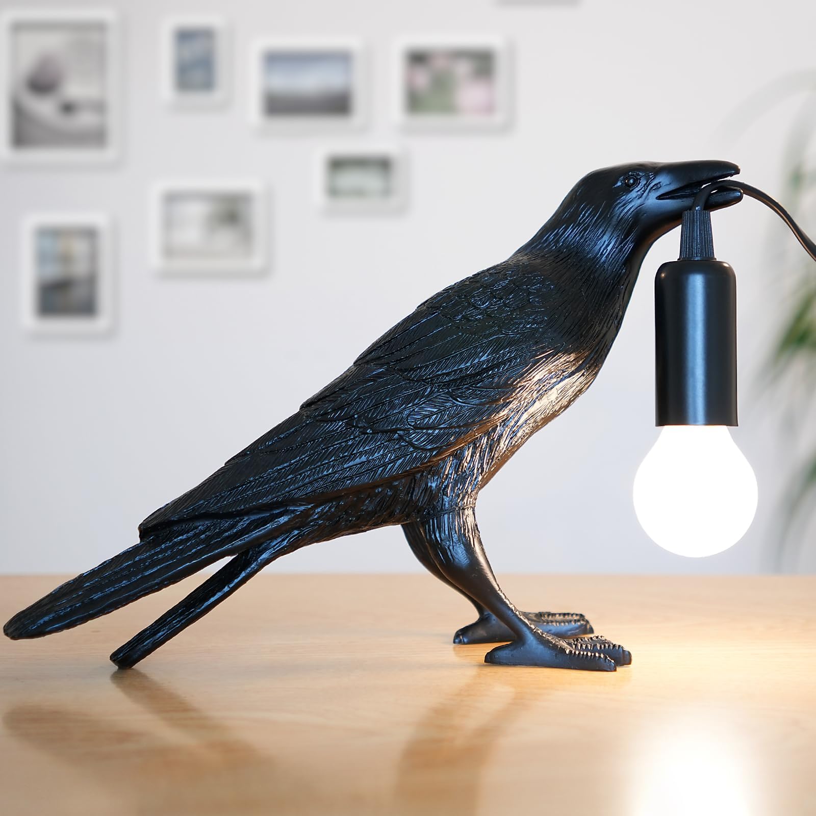 Shandaglo Crow Lamp - Raven Table Lamp with Bulb, Gothic Crow Light ...