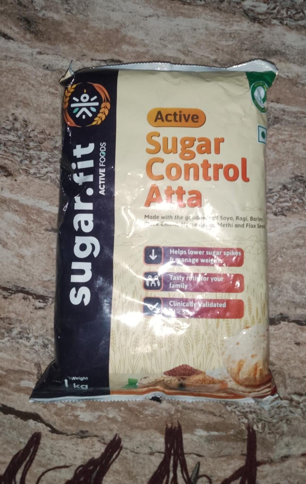 sugar.fit Active Sugar Control Atta 5Kg, 8-In-1 Multigrain Atta Flours ...