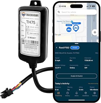 Amazon.com: Trackhawk TH75 Waterproof GPS Tracker - Real-Time Tracking ...