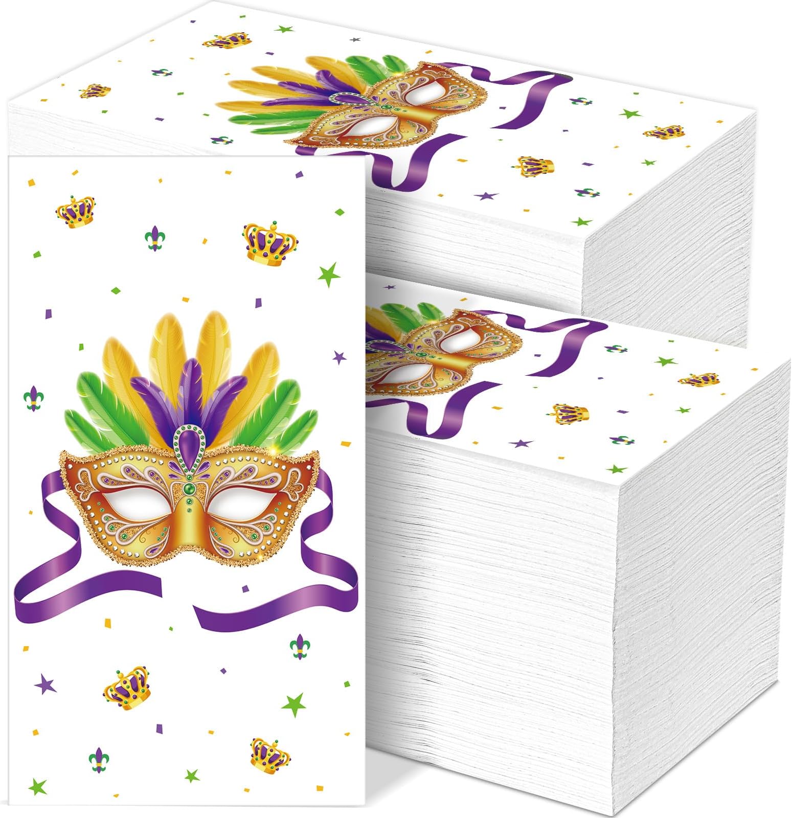Amazon.com: Ragnhild 100 Pcs Mardi Gras Mask Paper Napkins Party ...
