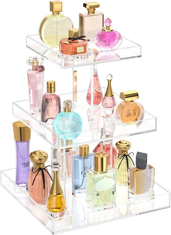 Amazon.com: NIUBEE 3-Tier Perfume Organizer, Clear Resin, Rectangular ...