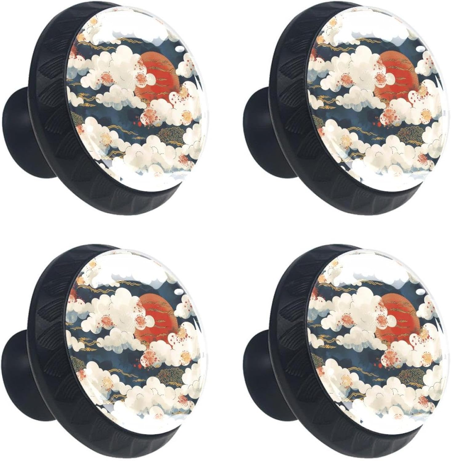 Japanese Clouds Aesthetic Pattern Kitchen Cabinet Knobs, Decorative ...