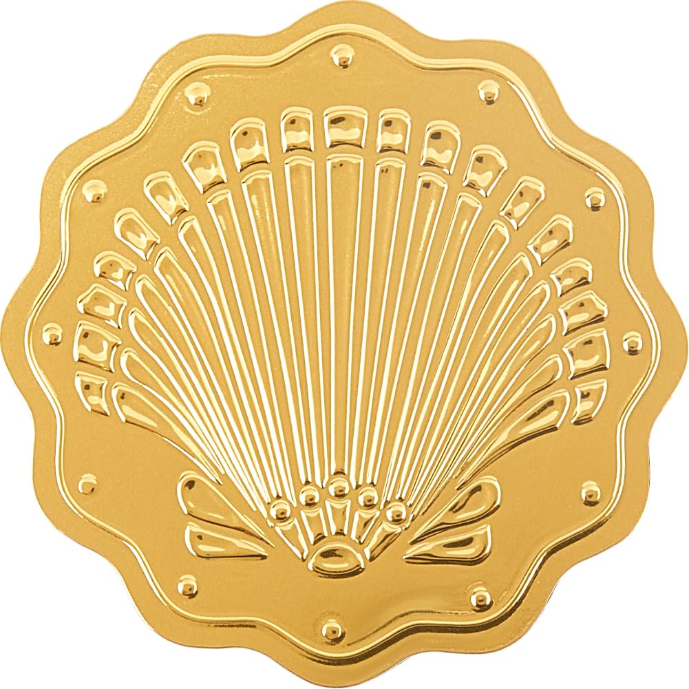 Amazon.com: CRASPIRE Sea Shell Stickers 2" Gold Envelope Seals Stickers ...
