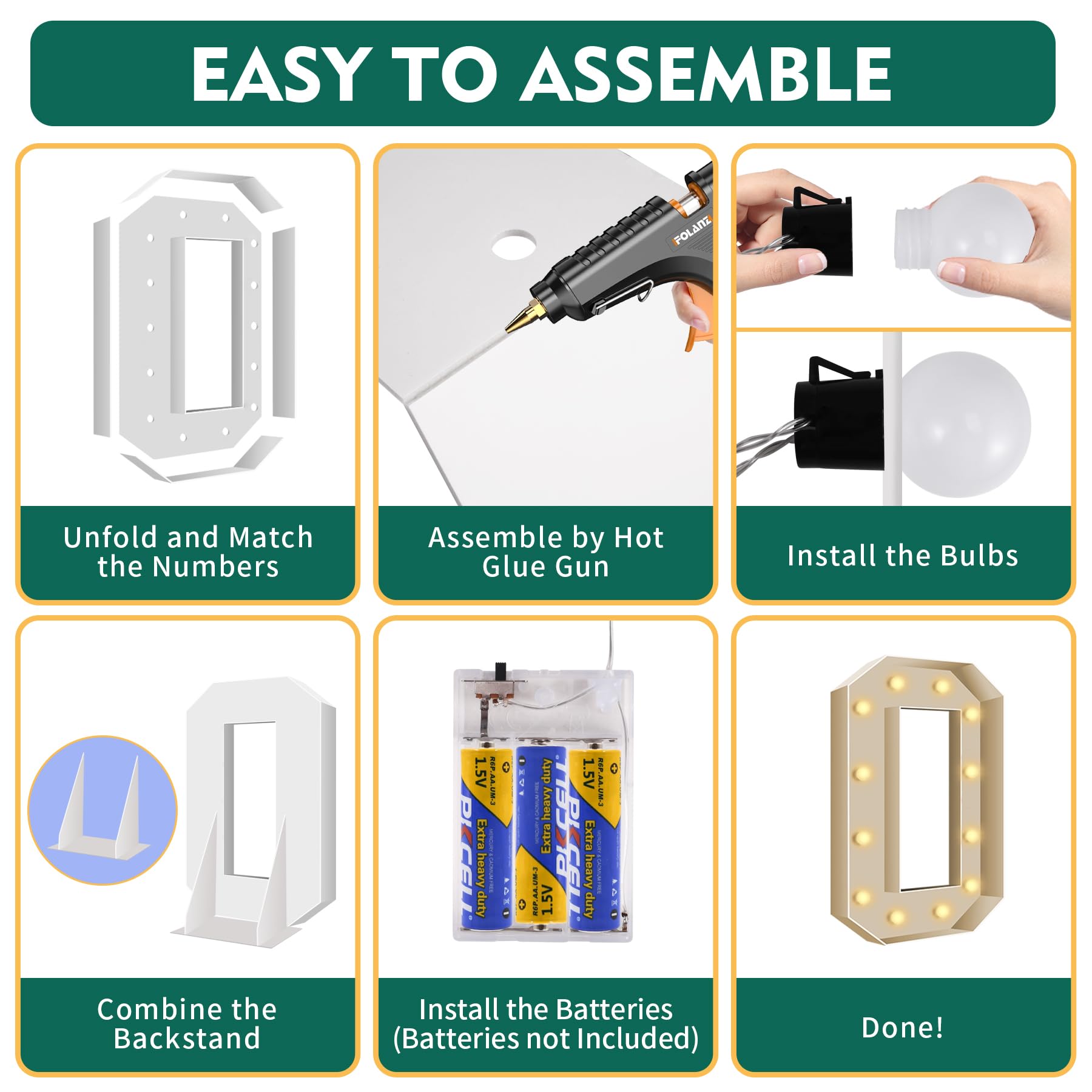 Snapklik.com : Ktondic 4FT Marquee Light Up Numbers, Marquee Numbers ...