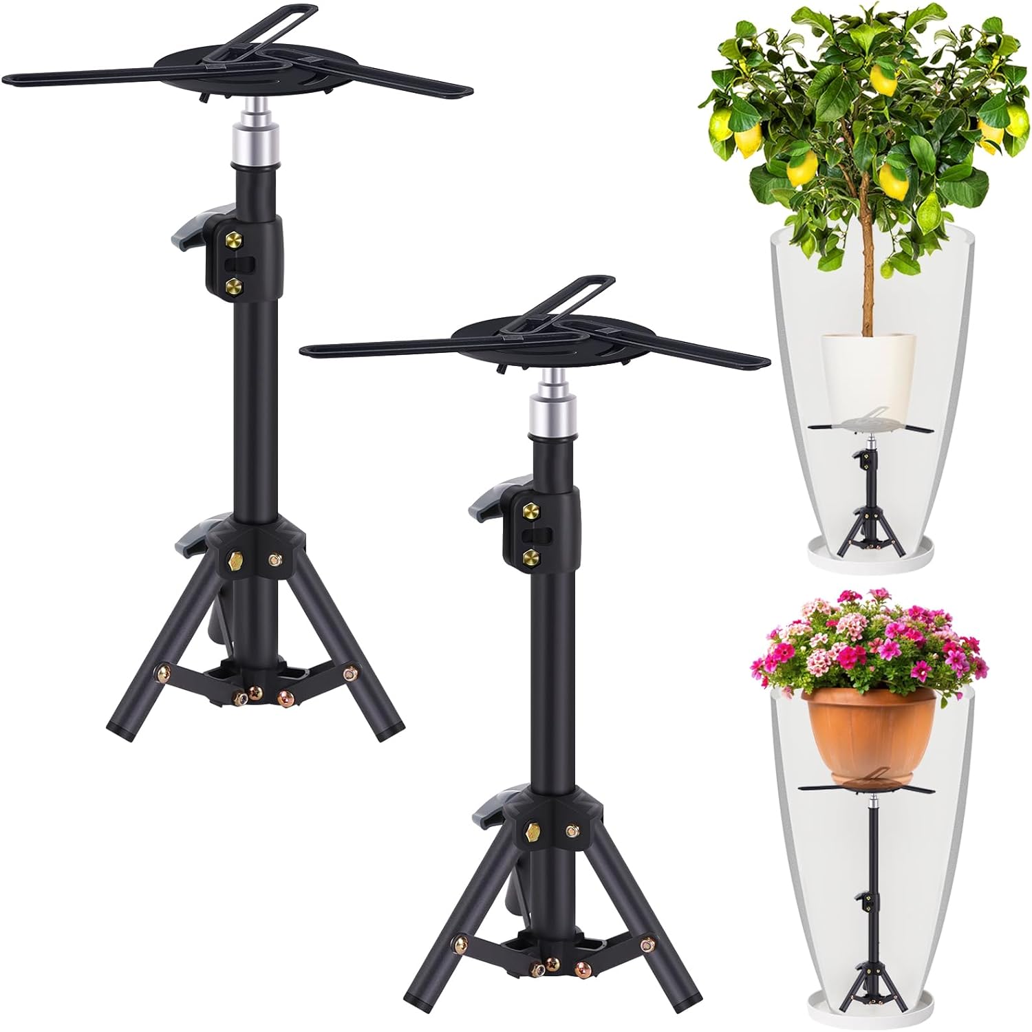 Amazon.com: 2PCS Adjustable Universal Plant Risers for Pots Inside, Pot ...