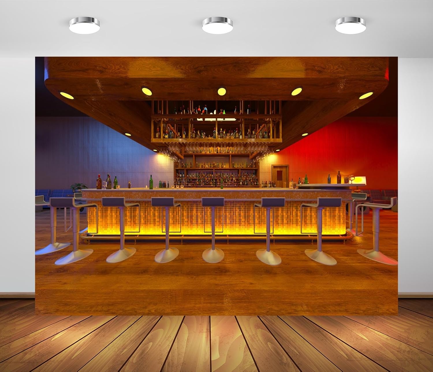 Amazon.com : BELECO 12x10ft Fabric Bar Backdrop Night Club Pub Bar ...