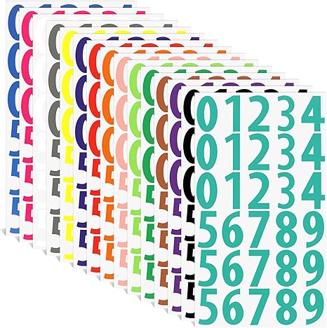 Amazon.com: 450PCS Number Stickers, 2-inch 30 Stickers Vinyl Number ...