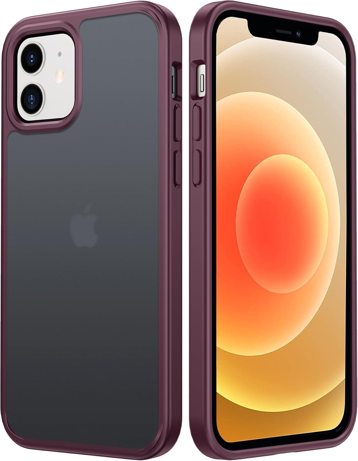 FNTCASE for iPhone 12 Case: for iPhone 12 Pro Translucent Matte Back ...